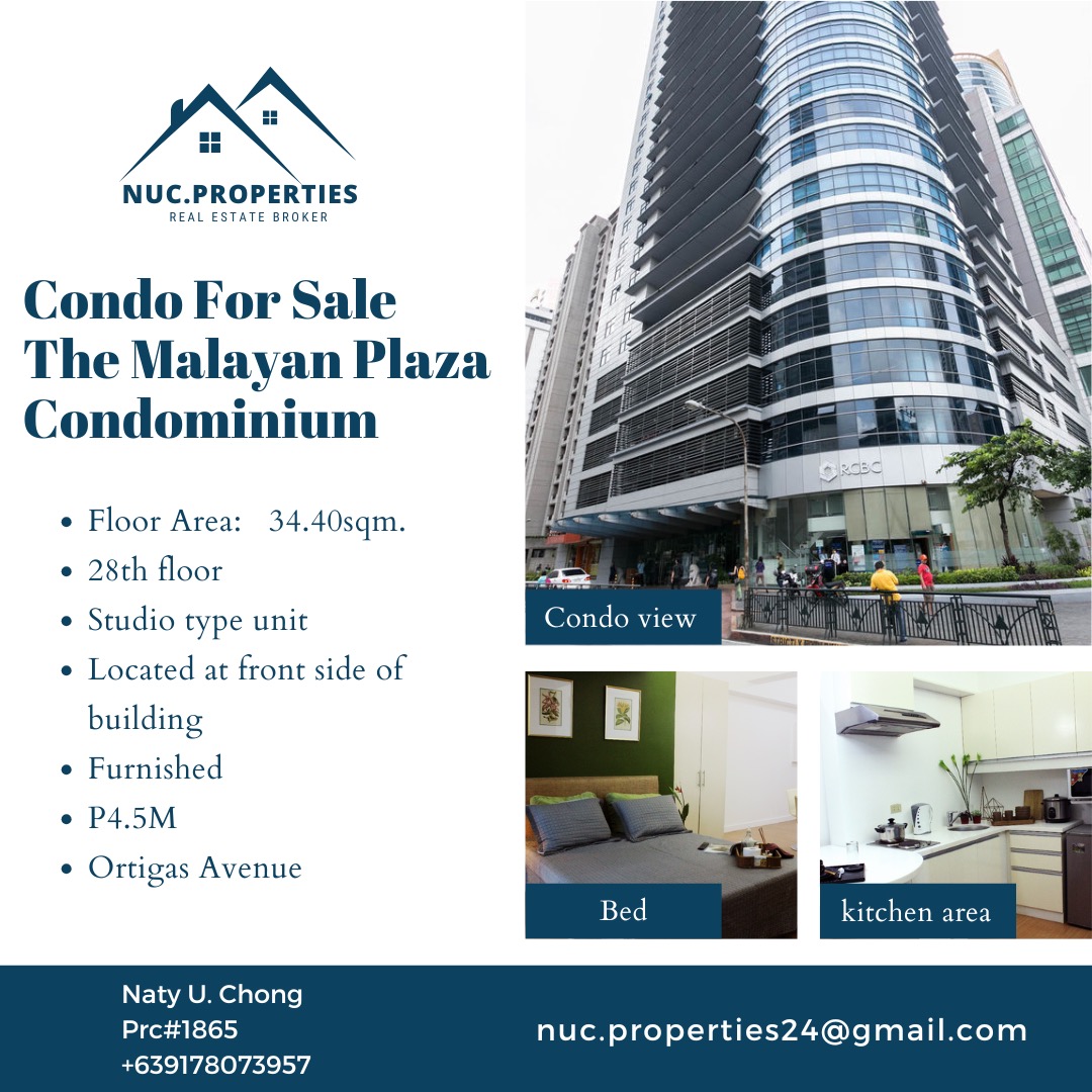 Condo For Sale The Malayan Plaza Condominium Studio Type Unit, Property ...