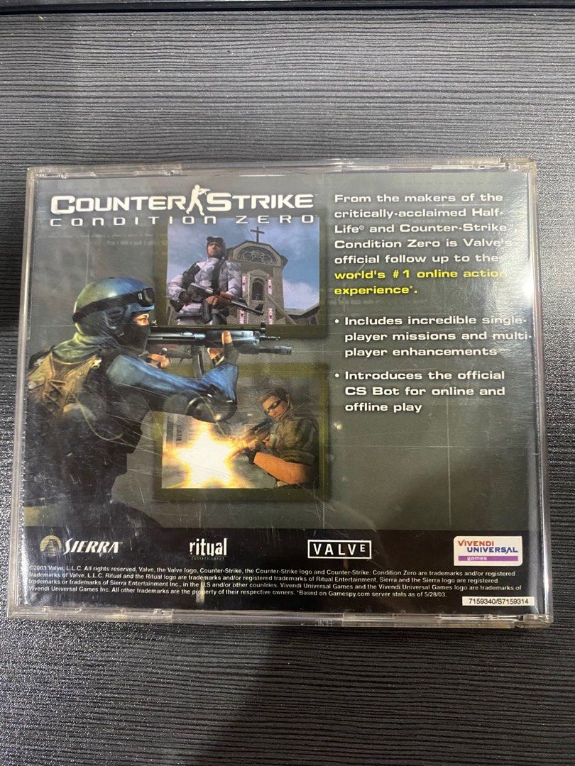 Counter Strike Condition Zero PC Game CD 2 Disc 2004, Video Gaming ...