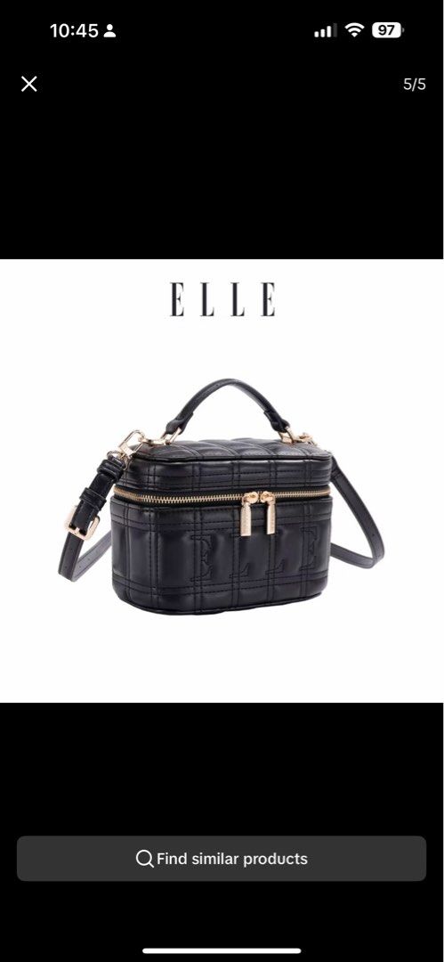 Elle Noella Vanity Case Black, Women's Fashion, Bags & Wallets, Cross ...