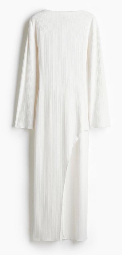 H&M Long Dress with slit in White, Women's Fashion, Dresses & Sets ...