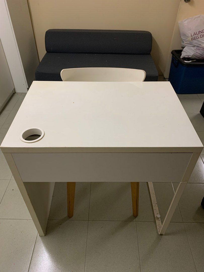 IKEA Micke Desk 73 x 50 with IKEA Chair, Furniture & Home Living ...
