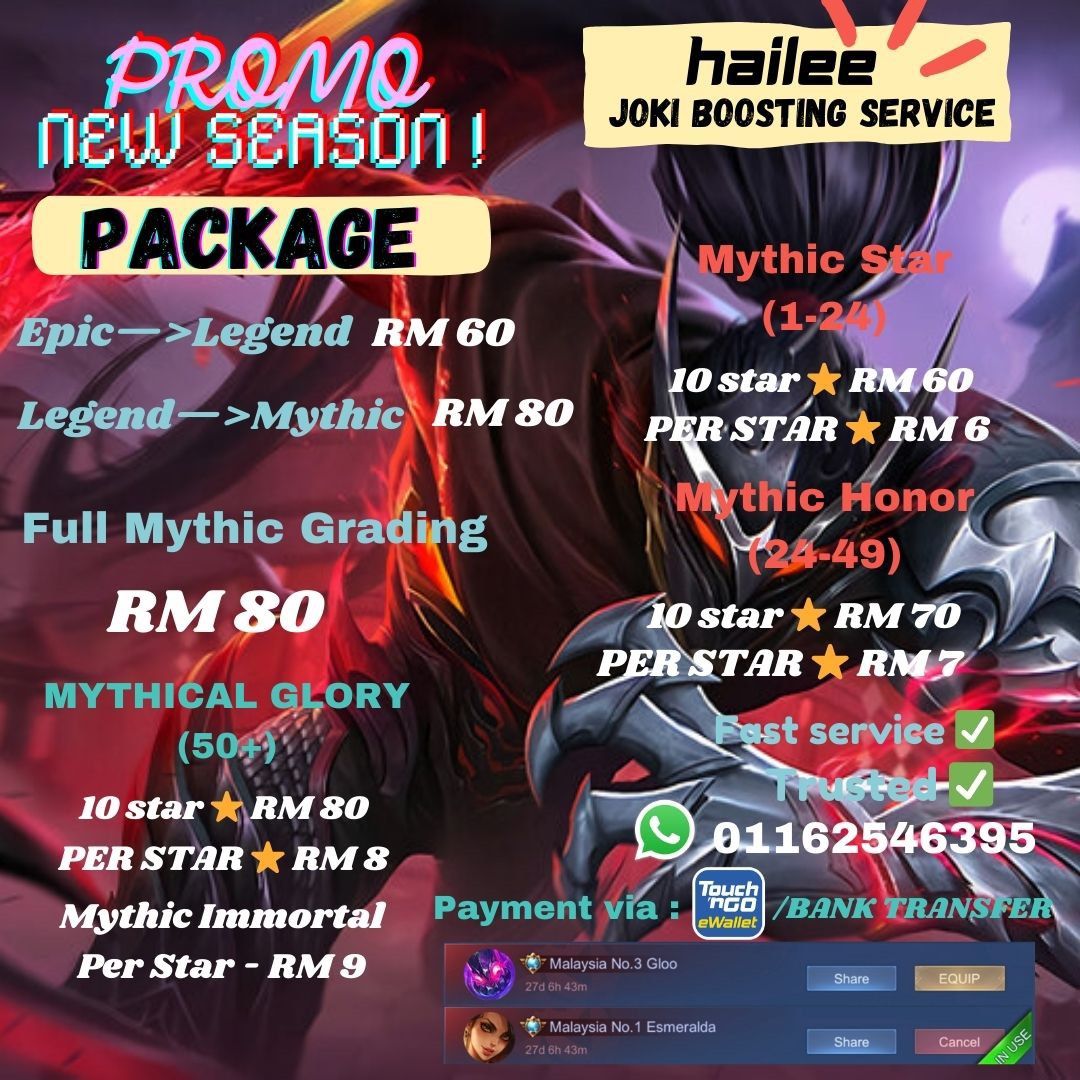 Joki Boosting Mobile Legends Service By Hailee / Joki ml, Video Gaming ...