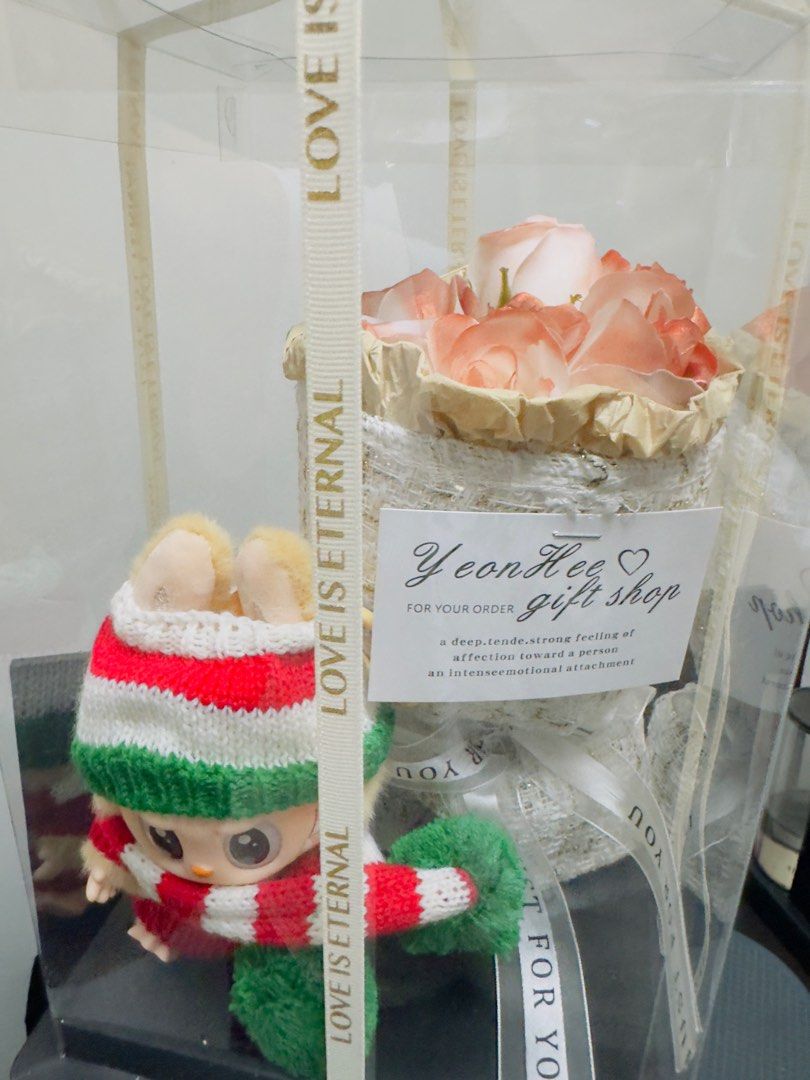 Labubu v2 with soap flower ( authentic labubu), Hobbies & Toys, Toys ...