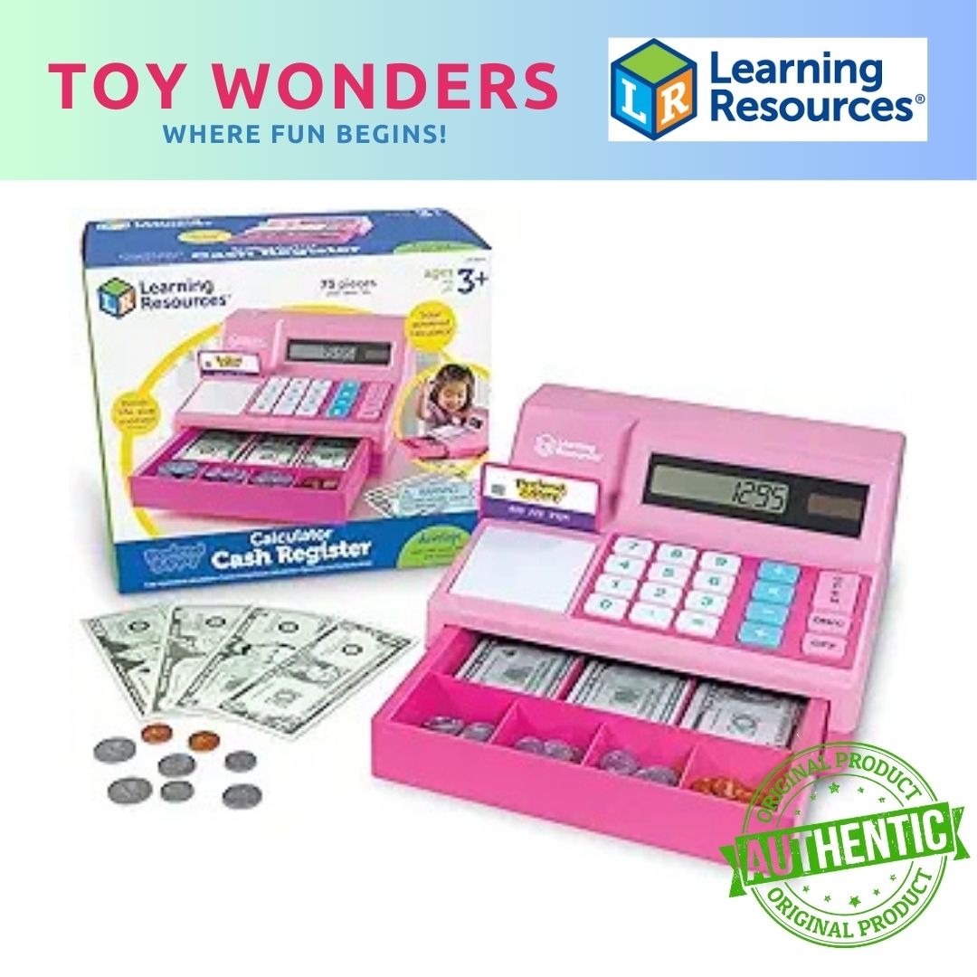 Learning Resources Pretend & Play Calculator Cash Register Pink - Cash ...