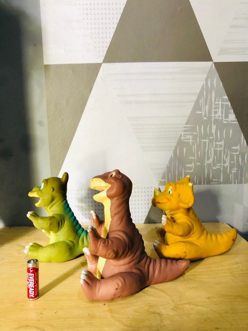 Mainan The Land Before Time Hand Puppets Vintage 1988 Set 3 Dinosaurs ...