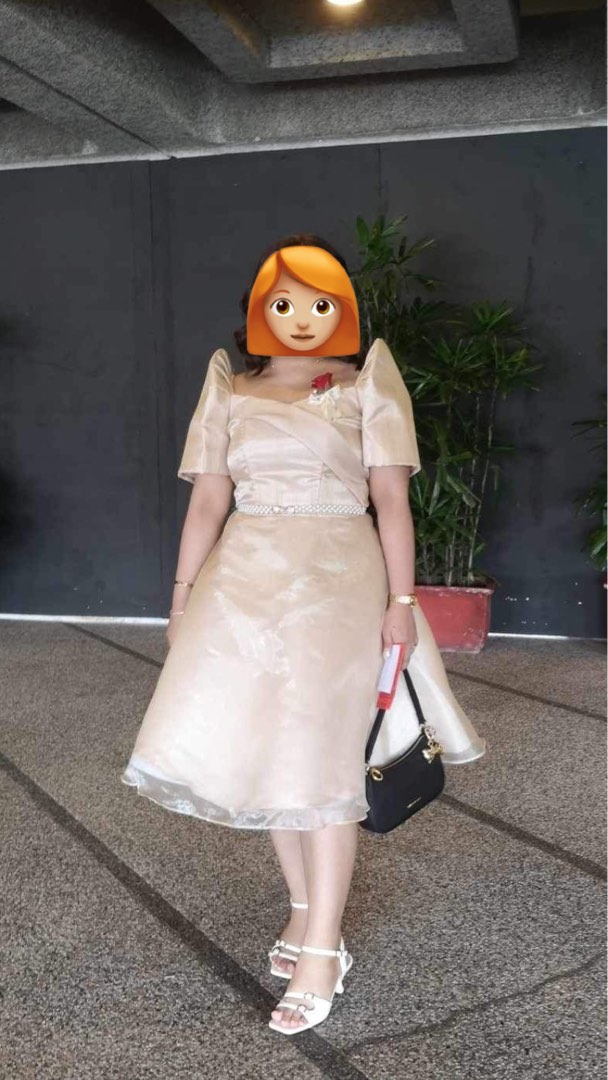 Modern Filipiniana Tie Back Cocktail Dress, Women's Fashion, Dresses ...