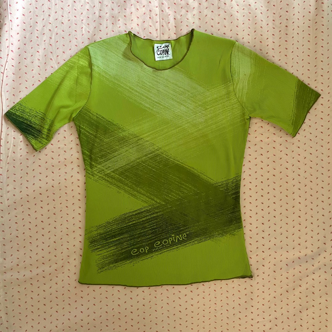 Rare Cop copine paris green top, Women's Fashion, Tops, Shirts on Carousell