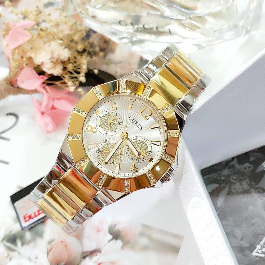 [READY STOCK] GUESS SUNRAY SILVER DIAL SILVER/GOLD STEEL LADIES WATCH ...