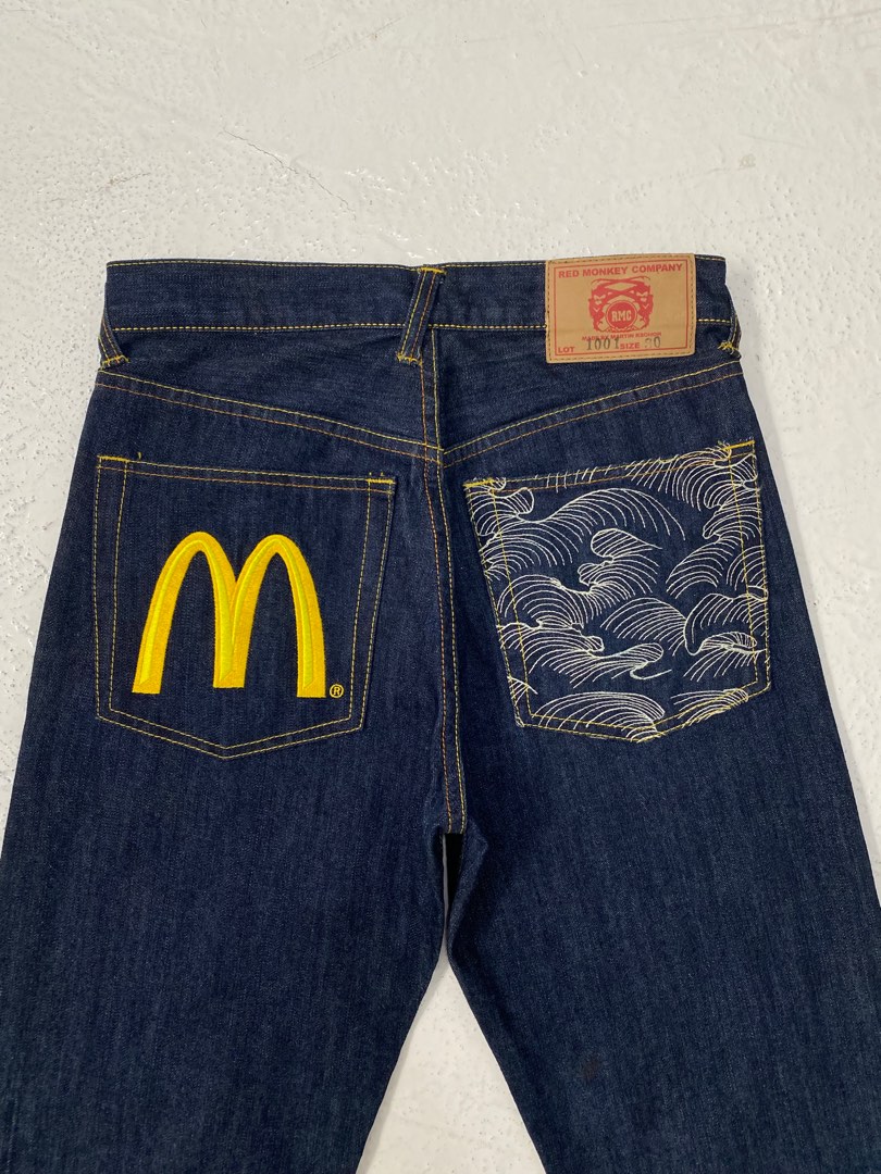 RMC Red Monkey Company X Mcdonald Embroidery Design Straight cut Jeans ...