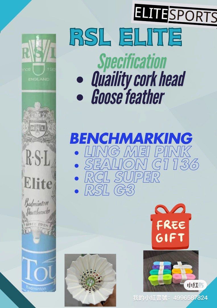 Rsl Elite tourney shuttlecock exclusive model, Sports Equipment, Sports ...