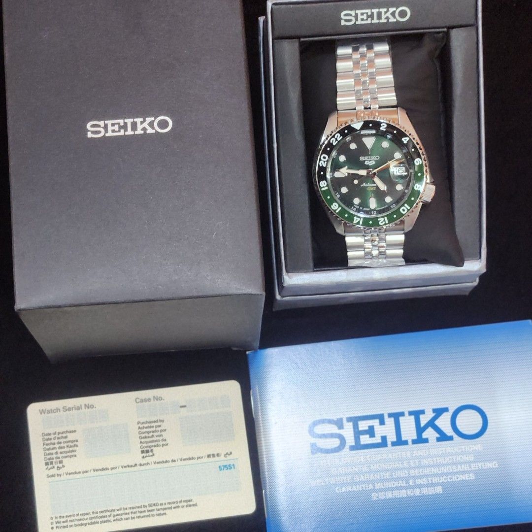 Seiko 5 GMT Sprite Green Lantern Green Dial SSK035 J-Series (Made in ...