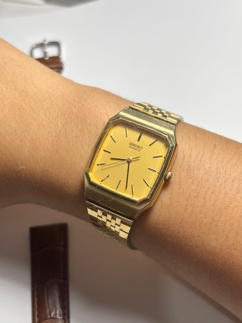 Seiko Tank Gold, Luxury, Watches on Carousell