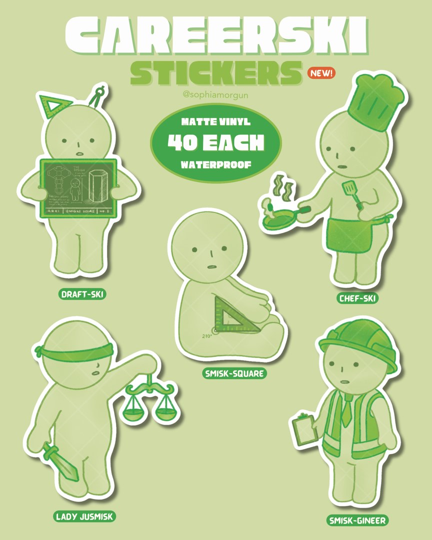 SMISKI STICKERS CARRER, Hobbies & Toys, Stationary & Craft, Art ...