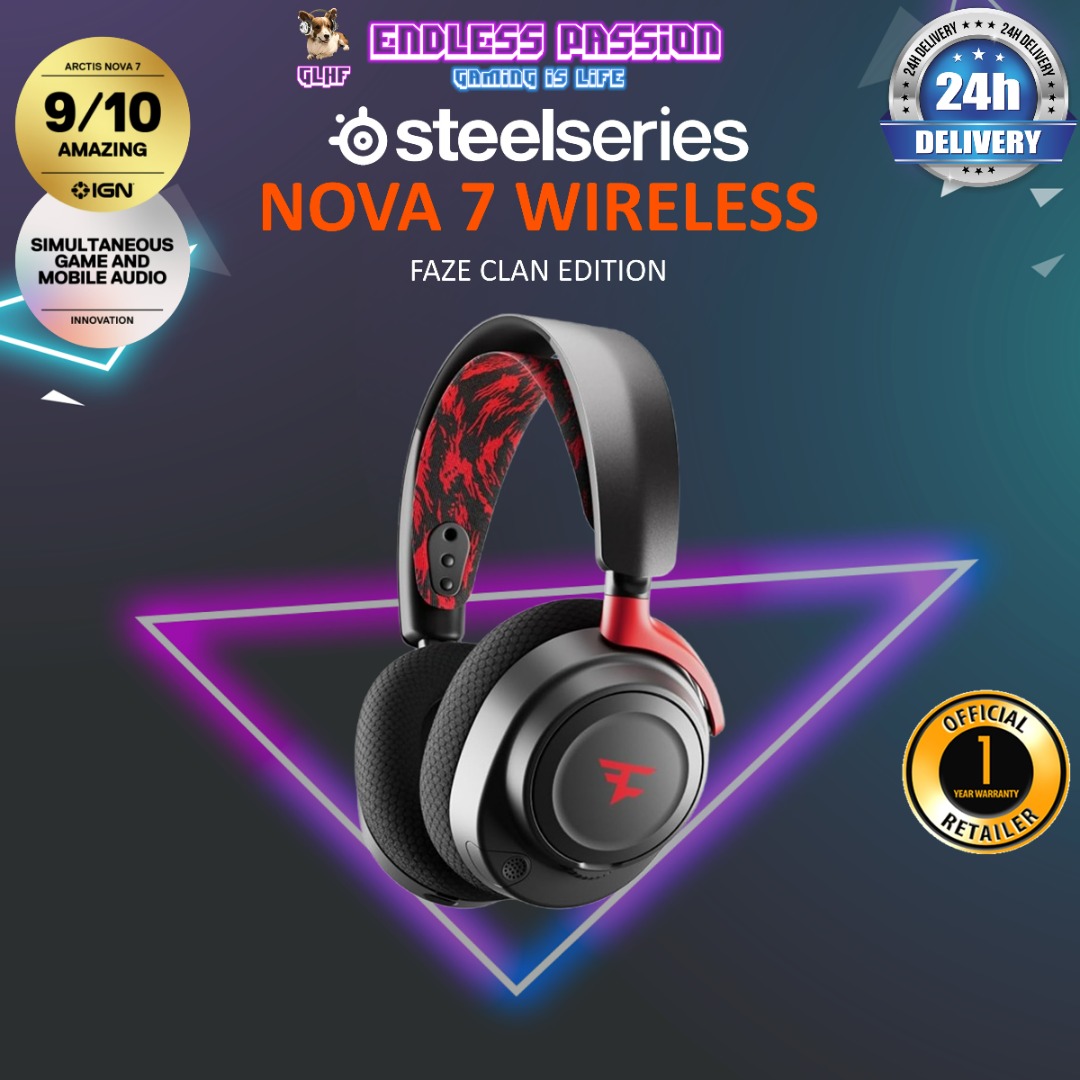 SteelSeries Arctis Nova 7 Headset - Faze Clan Edition, Audio ...