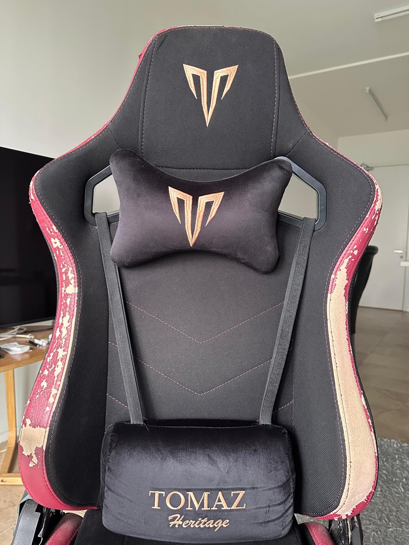 TOMAZ BLAZE X PRO GAMING CHAIR (BLACK RED FABRIC), Furniture & Home ...