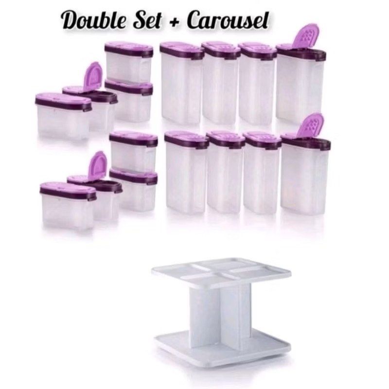 Tupperware Modular Spice Set with Carousel, Furniture & Home Living ...