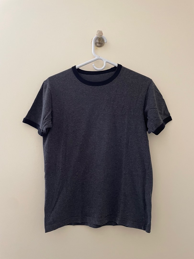 Uniqlo Black Grey Top, Women's Fashion, Tops, Shirts on Carousell