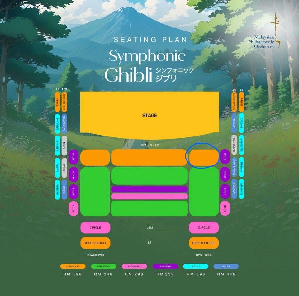 WTS Ghibli MPO ticket Friday 6 Dec 1 seat Malaysian Philharmonic ...