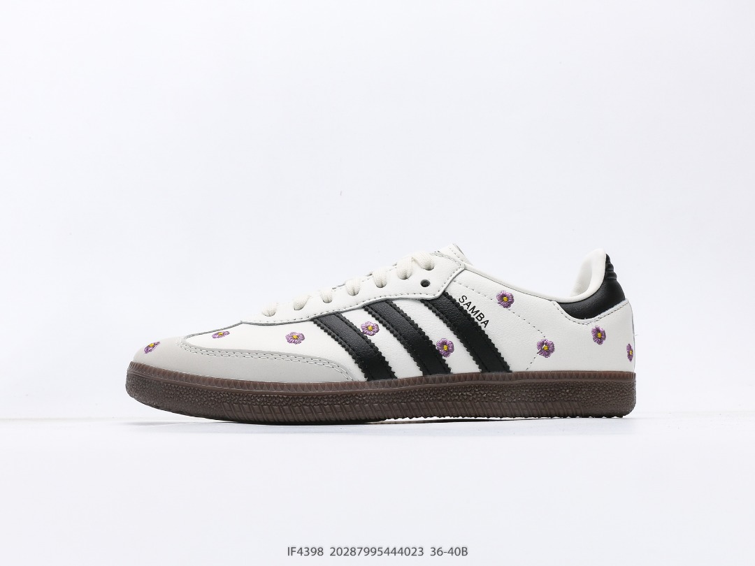 Adidas Samba OG Embroidered Floral White shoes, Women's Fashion ...