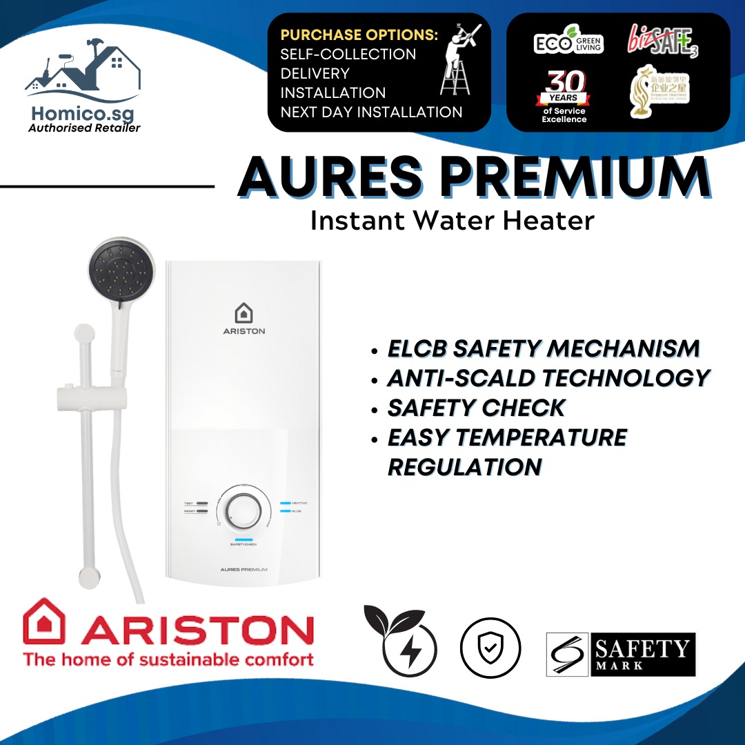 ARISTON AURES PREMIUM INSTANT WATER HEATER, TV & Home Appliances, Water ...