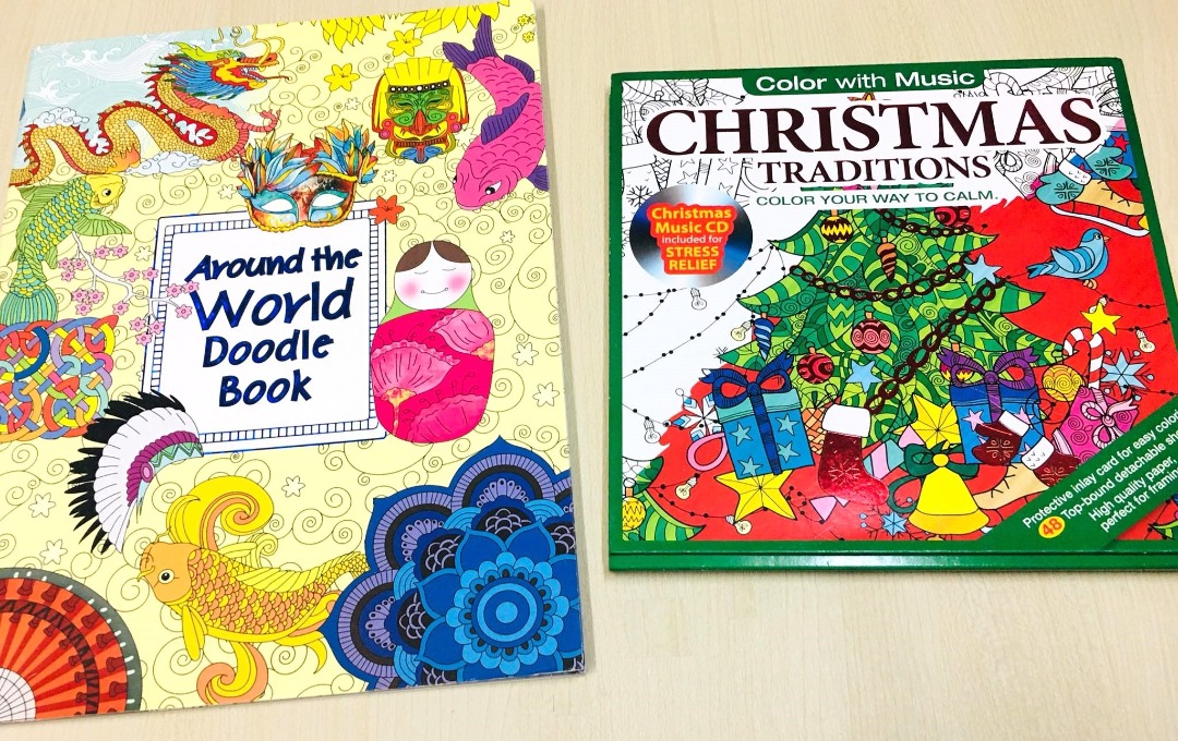 Around The World Doodle Book and Christmas Traditions Color Your Way to ...