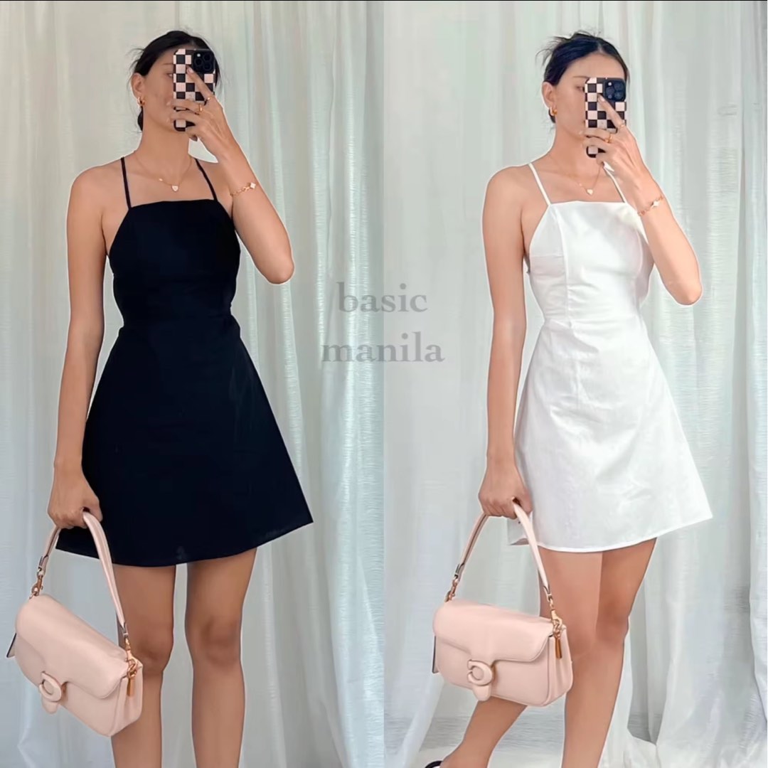 BASIC MANILA | String Adjustable Halter Dress, Women's Fashion, Dresses & Sets, Dresses on Carousell