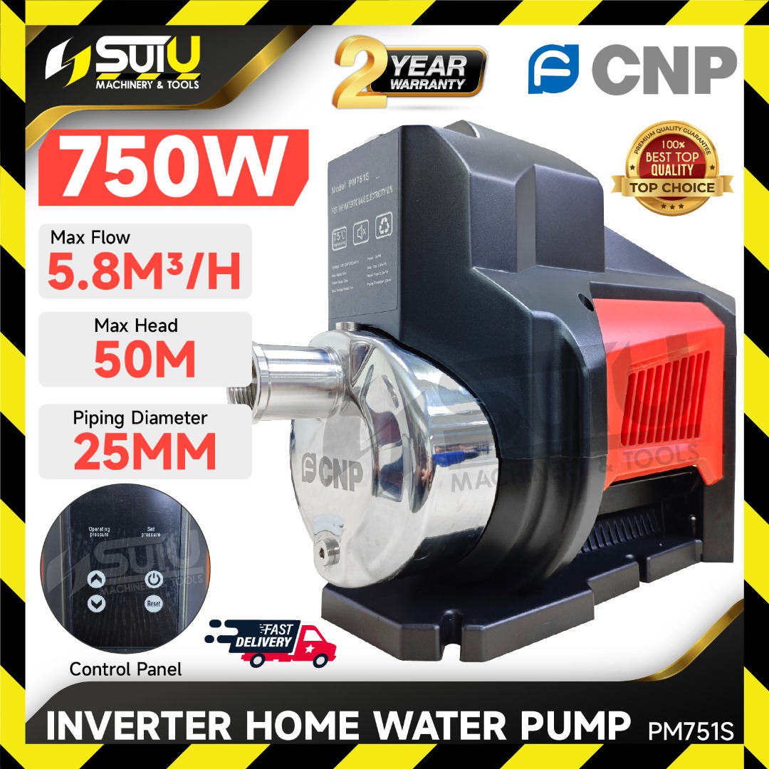 CNP PM751S / PM-751S Inverter Water Pump / Booster Pump 750W, Furniture ...