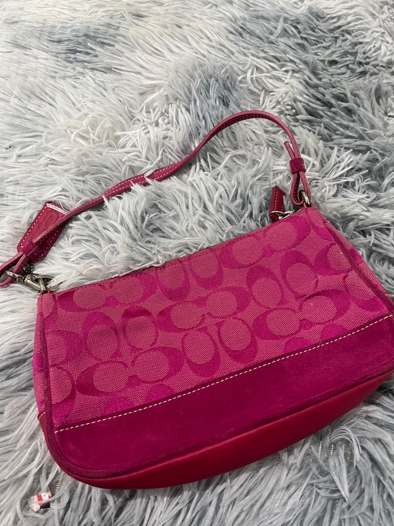Coach Hot Pink Shoulder Bag, Luxury, Bags & Wallets on Carousell