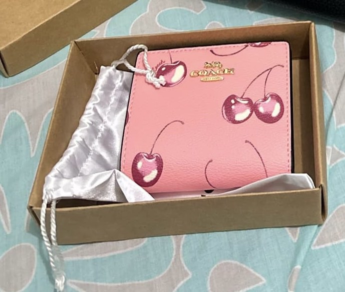Coach Snap Wallet Cherry Print, Luxury, Bags & Wallets on Carousell