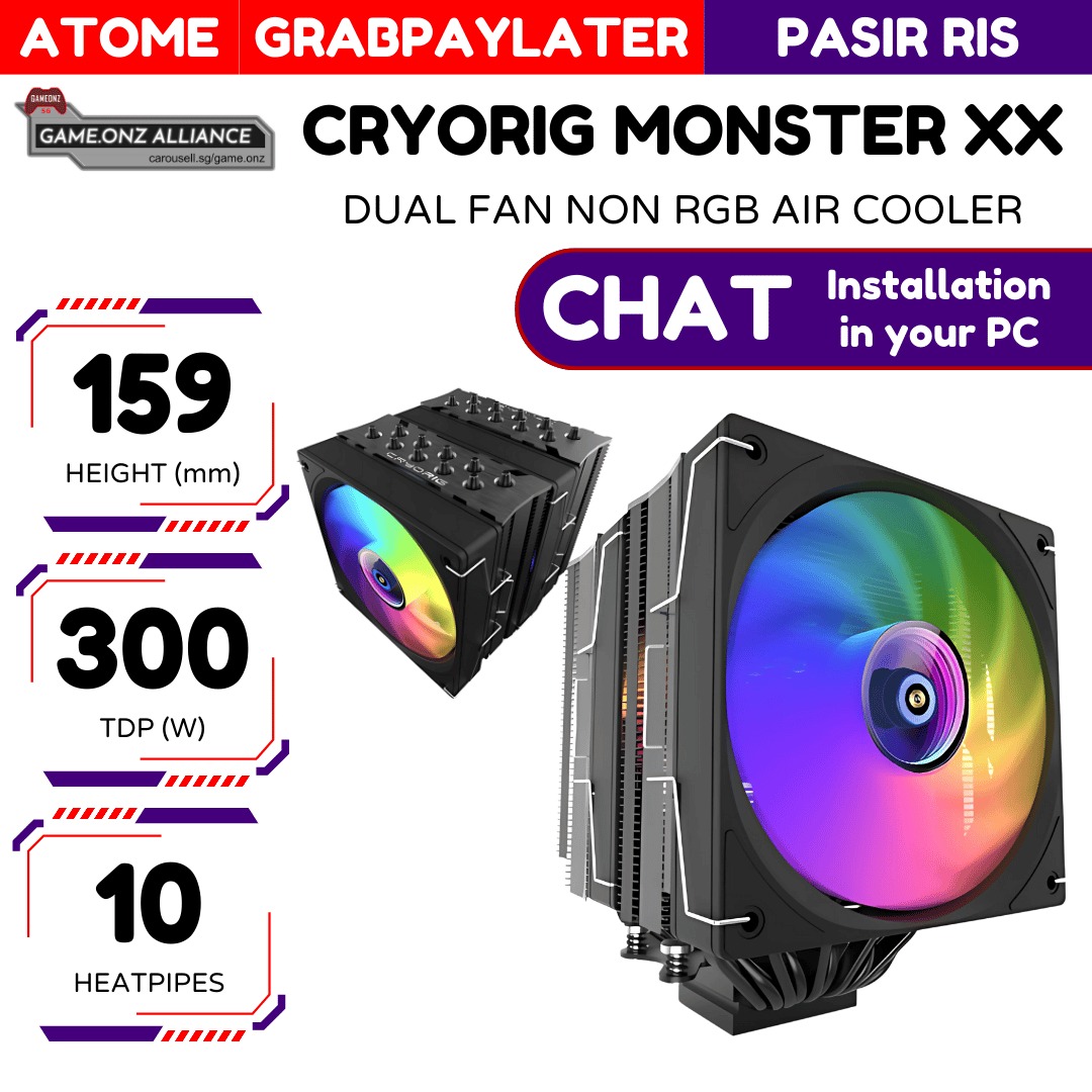 CRYORIG MONSTER XX AIR COOLER HSF | TDP 300W SUPPORT DUAL TOWER DUAL ...