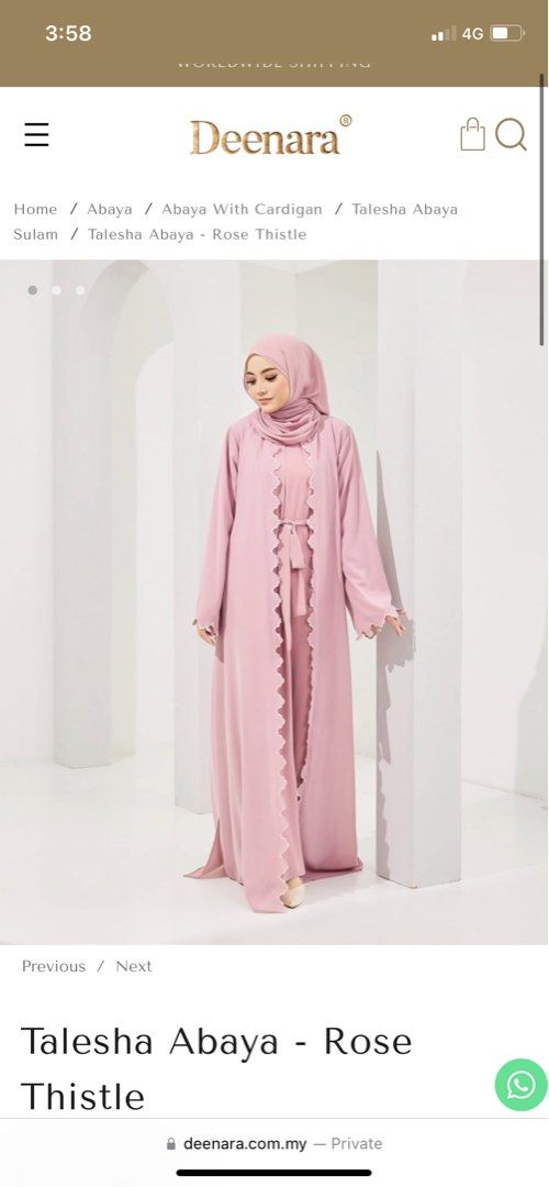 Deenara Talesha Abaya, Women's Fashion, Muslimah Fashion, Kaftans ...