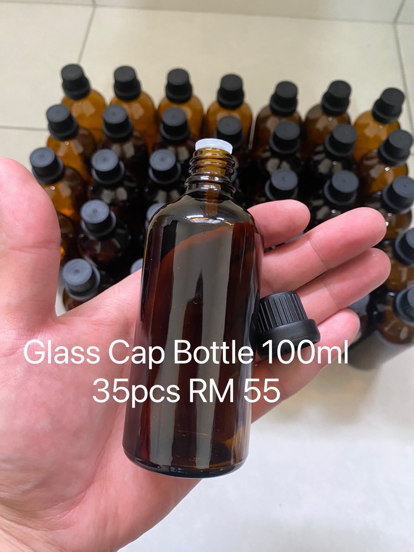 Glass Cap Bottle 100Ml x 35pcs, Beauty & Personal Care, Sanitisers & Disinfectants on Carousell