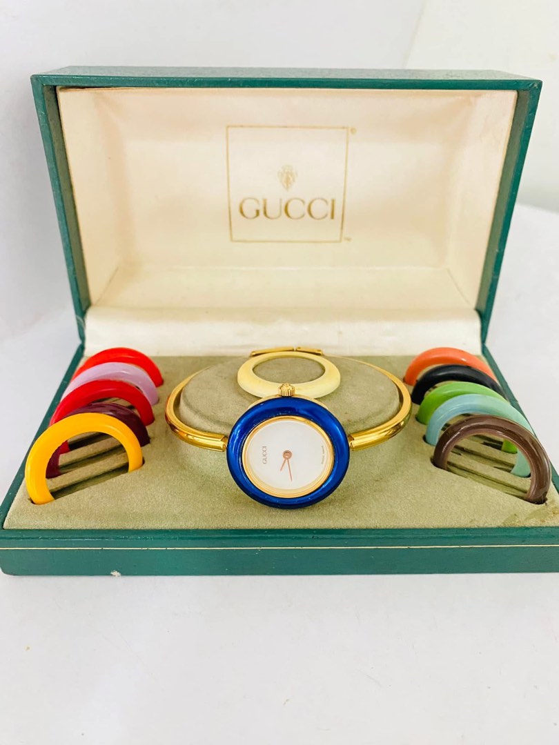 Gucci Bangle Interchangeable Bezel Watch, Women's Fashion, Watches ...