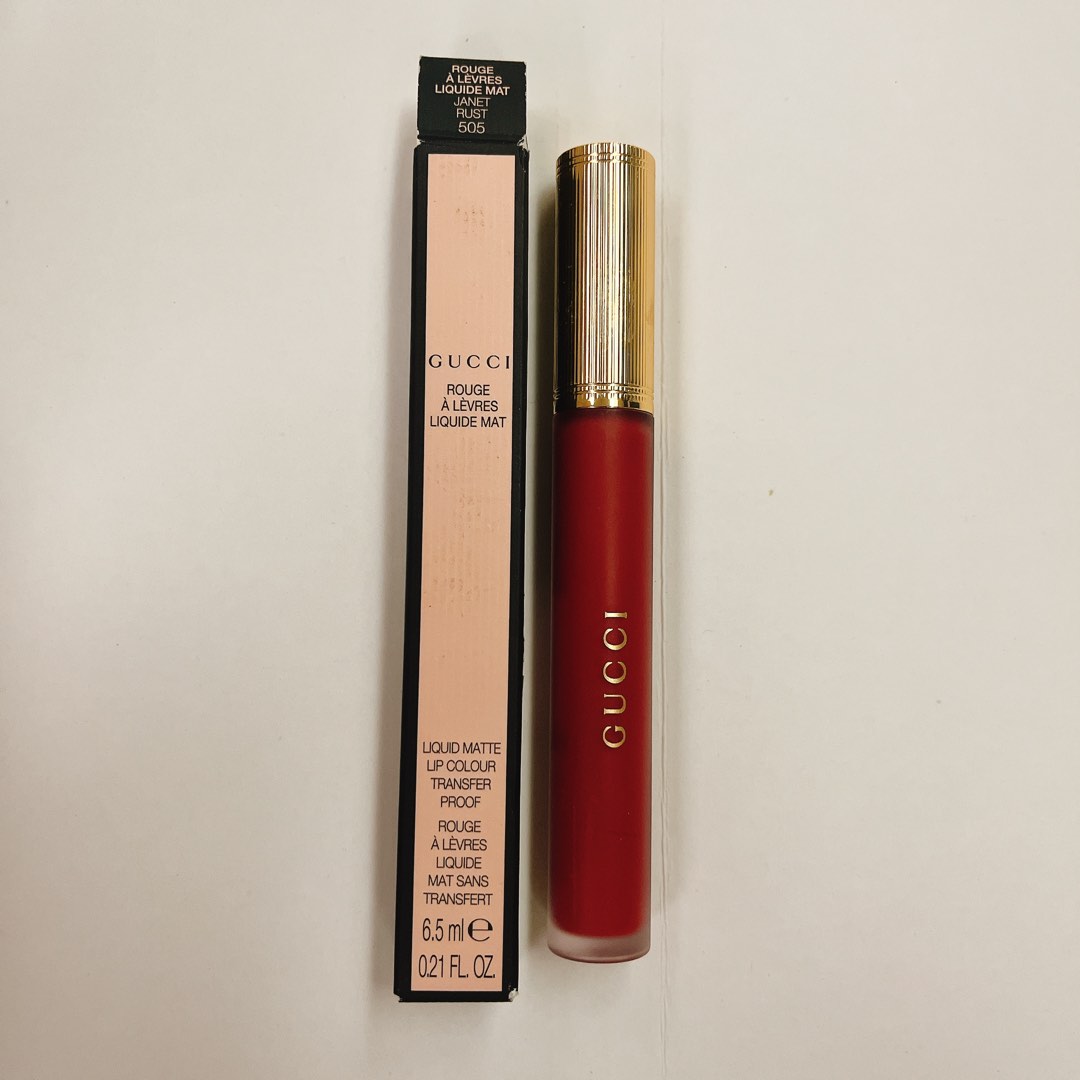 GUCCI Lip Matte Lip Colour Transfer Proof JANET RUST 505, Beauty ...