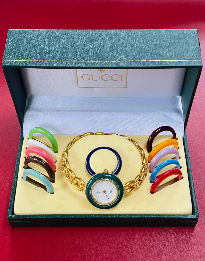 Gucci Ricelink Watch Interchangeable Bezels Rings, Luxury, Watches on ...