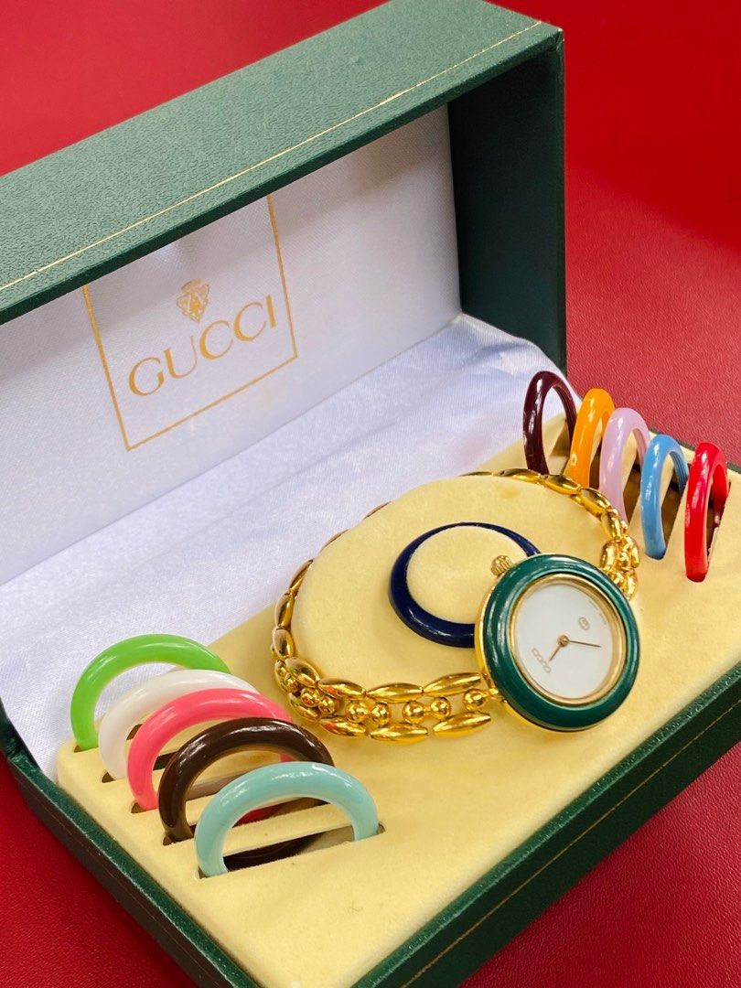 Gucci Ricelink Watch Interchangeable Bezels Rings, Luxury, Watches on ...
