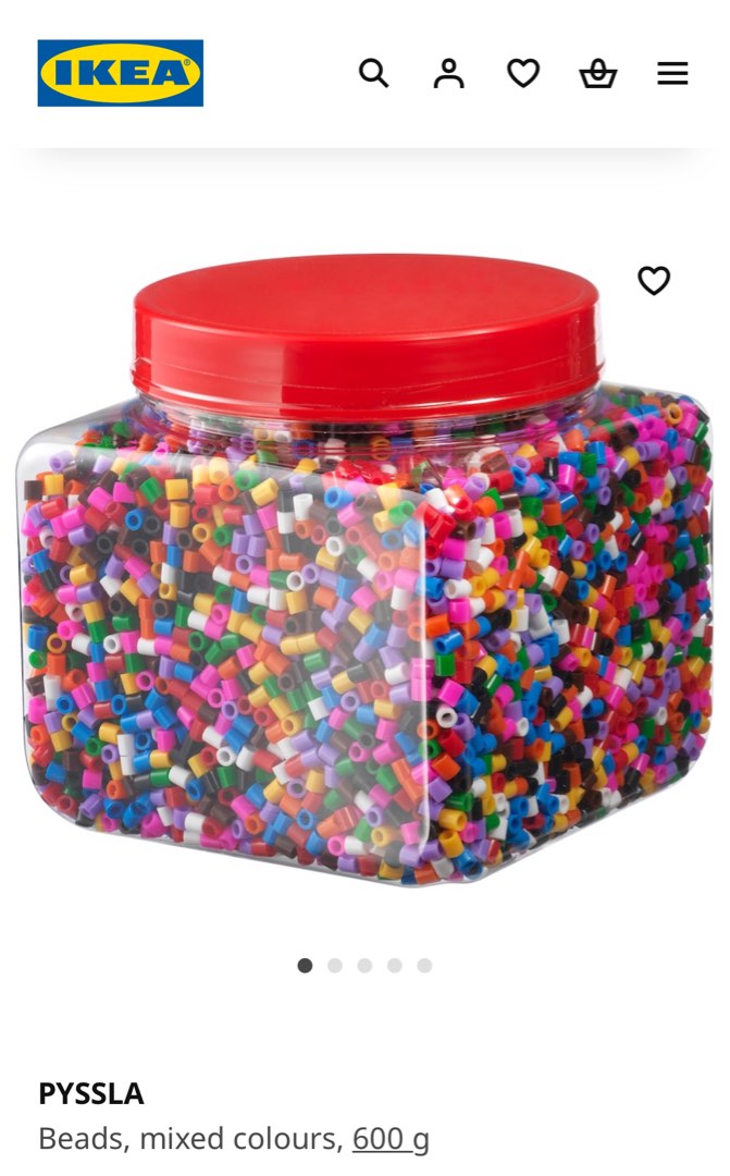 IKEA PYSSLA Beads, mixed colours, 600 g, Hobbies & Toys, Stationery ...