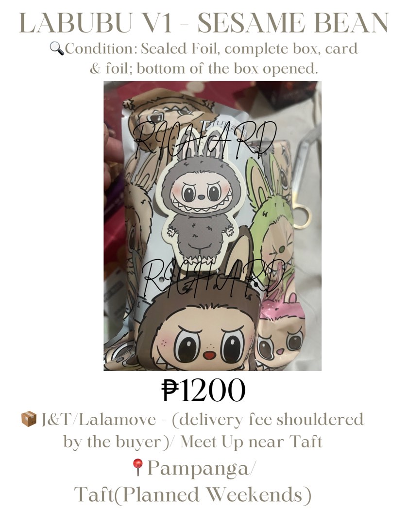 LABUBU V1 - SESAME BEAN, Hobbies & Toys, Memorabilia & Collectibles ...