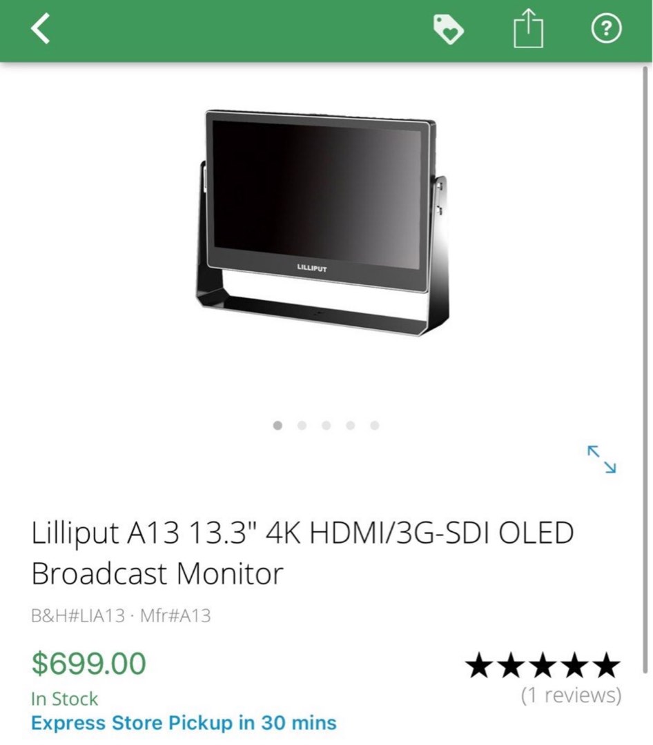 Lilliput A13 OLED 13inch Portable Monitor (SDI,HDMI), Photography, Photography Accessories ...