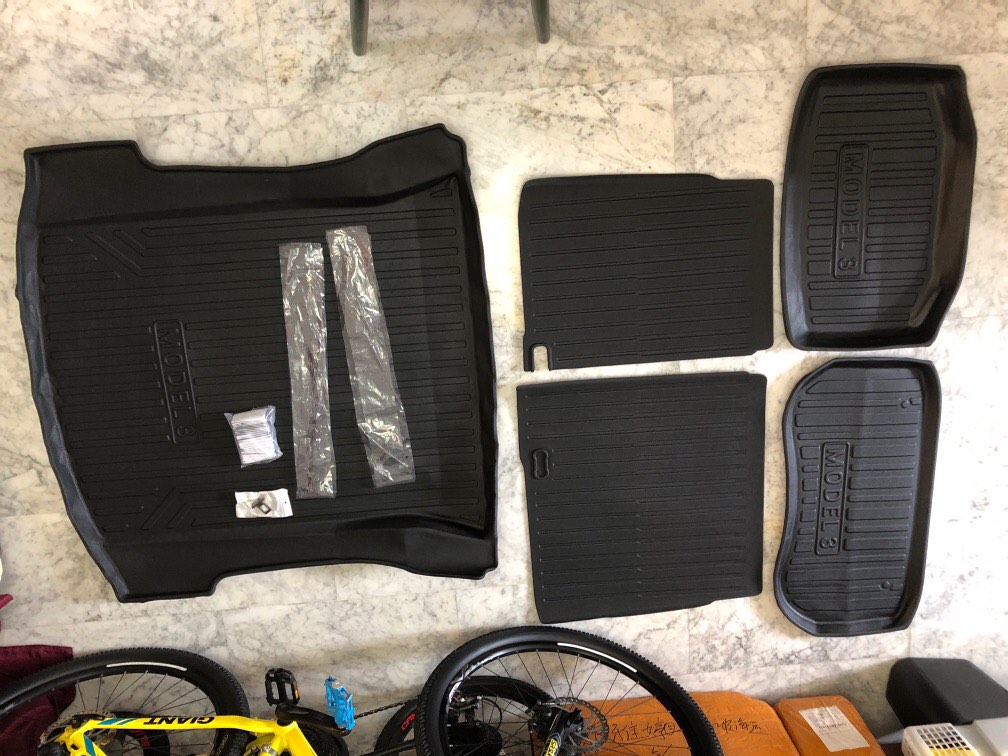 Model 3 cargo liner, back rest mats and front/rear trunk mats, Car ...