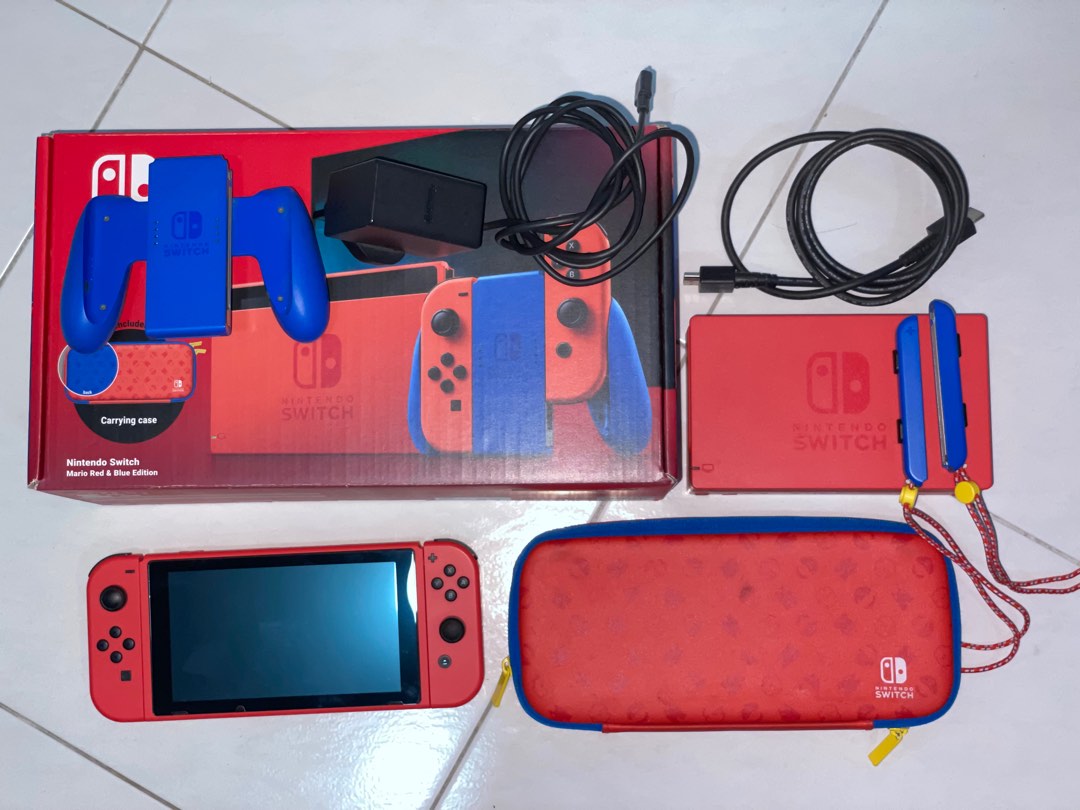Nintendo Switch V2 Mario Edition, Video Gaming, Video Game Consoles ...