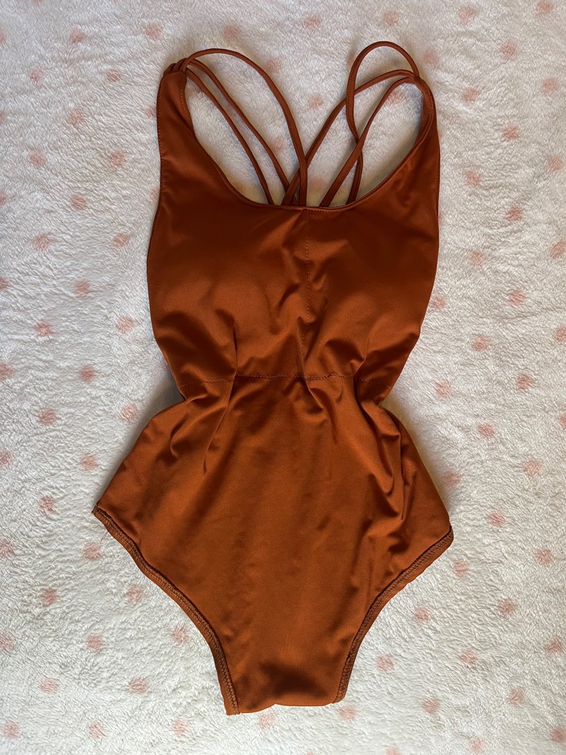 One-piece Brown Swimsuit, Women's Fashion, Swimwear, Bikinis ...
