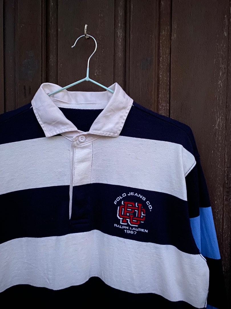 Polo ralph lauren jeans co. 90s rugby shirt, Men's Fashion, Tops & Sets ...