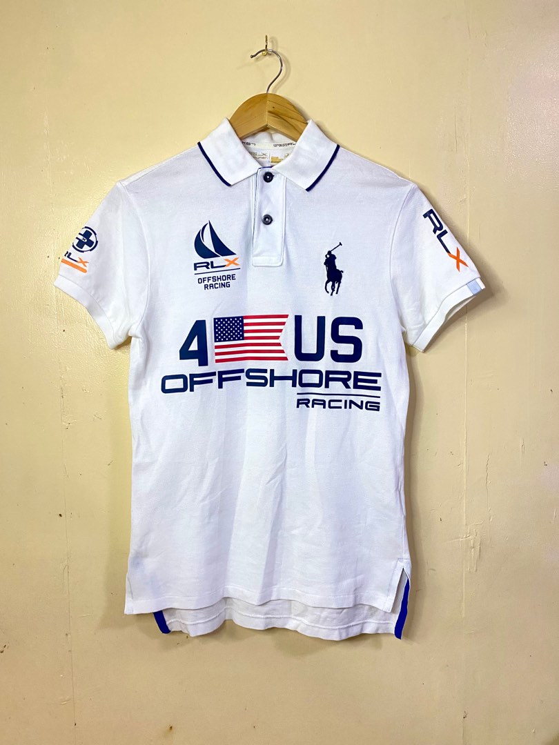Polo Ralph Lauren RLX Offshore Racing United States White Polo Shirt ...