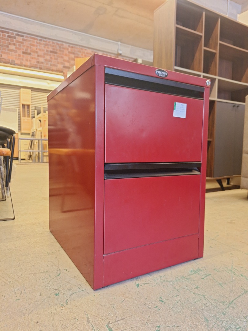 Precision Red Steel Vertical Filing Cabinet w/ Drawers | Precision ...