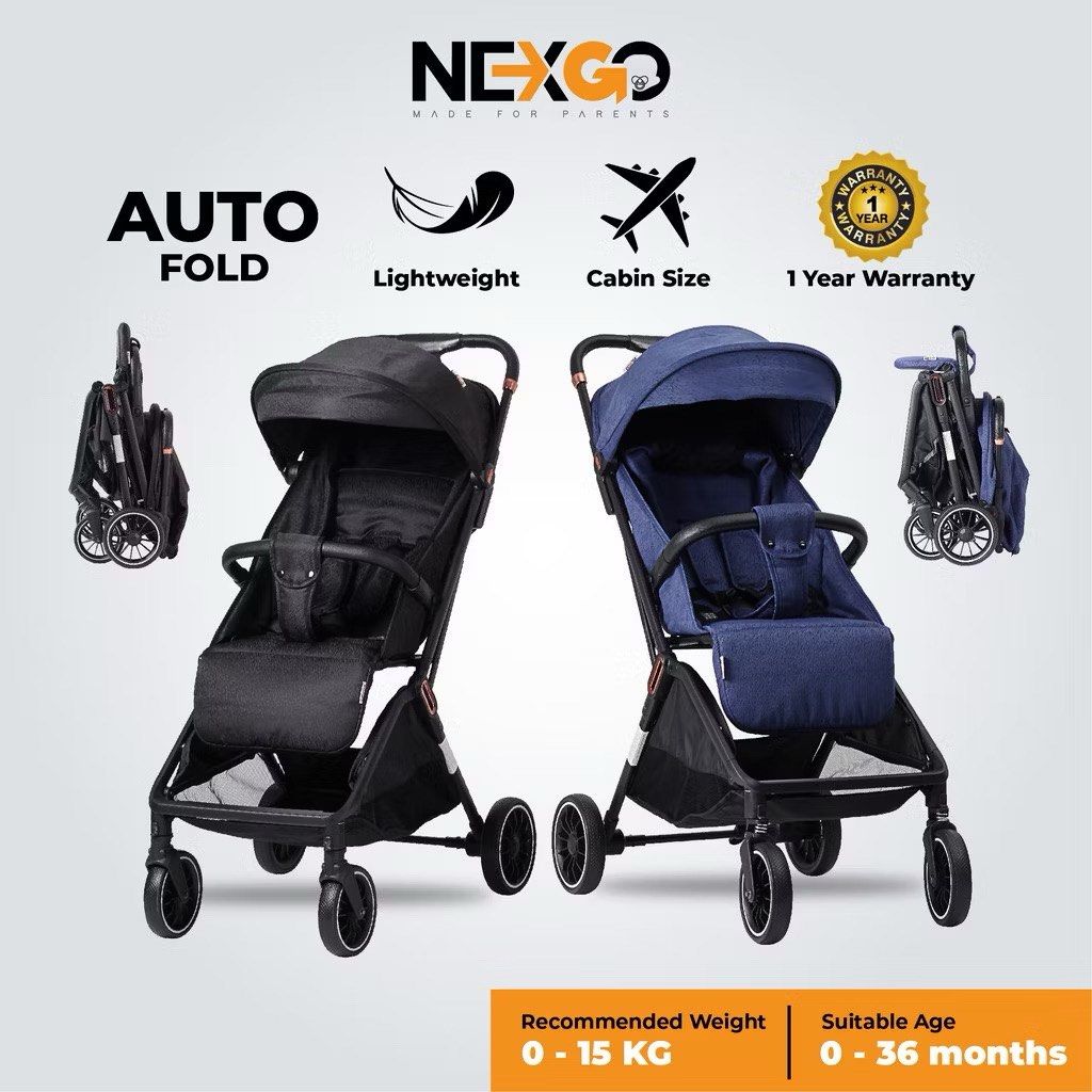 Preloved Nexgo Otofold Stroller Compact Auto Fold Cabin Size Stroller ...