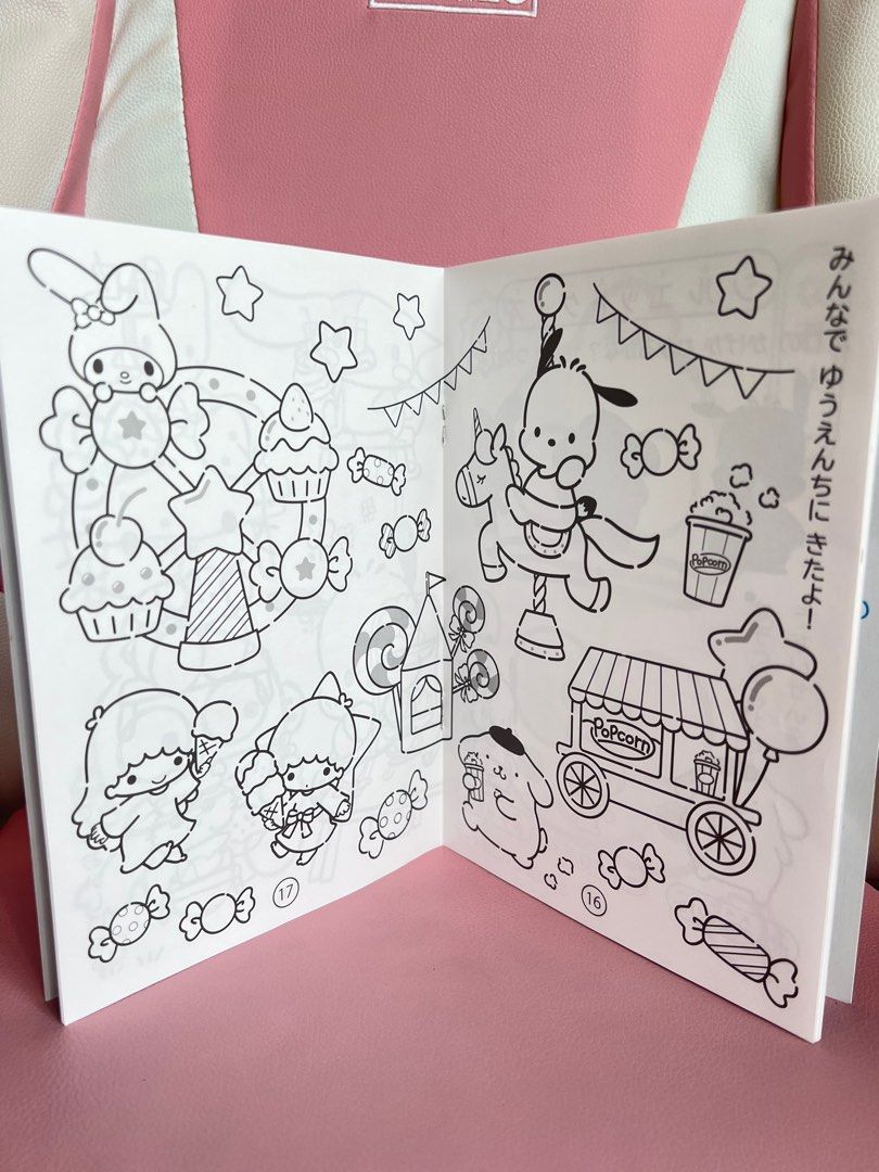 Sanrio Characters A5 Coloring Book (32 pages), Hobbies & Toys ...
