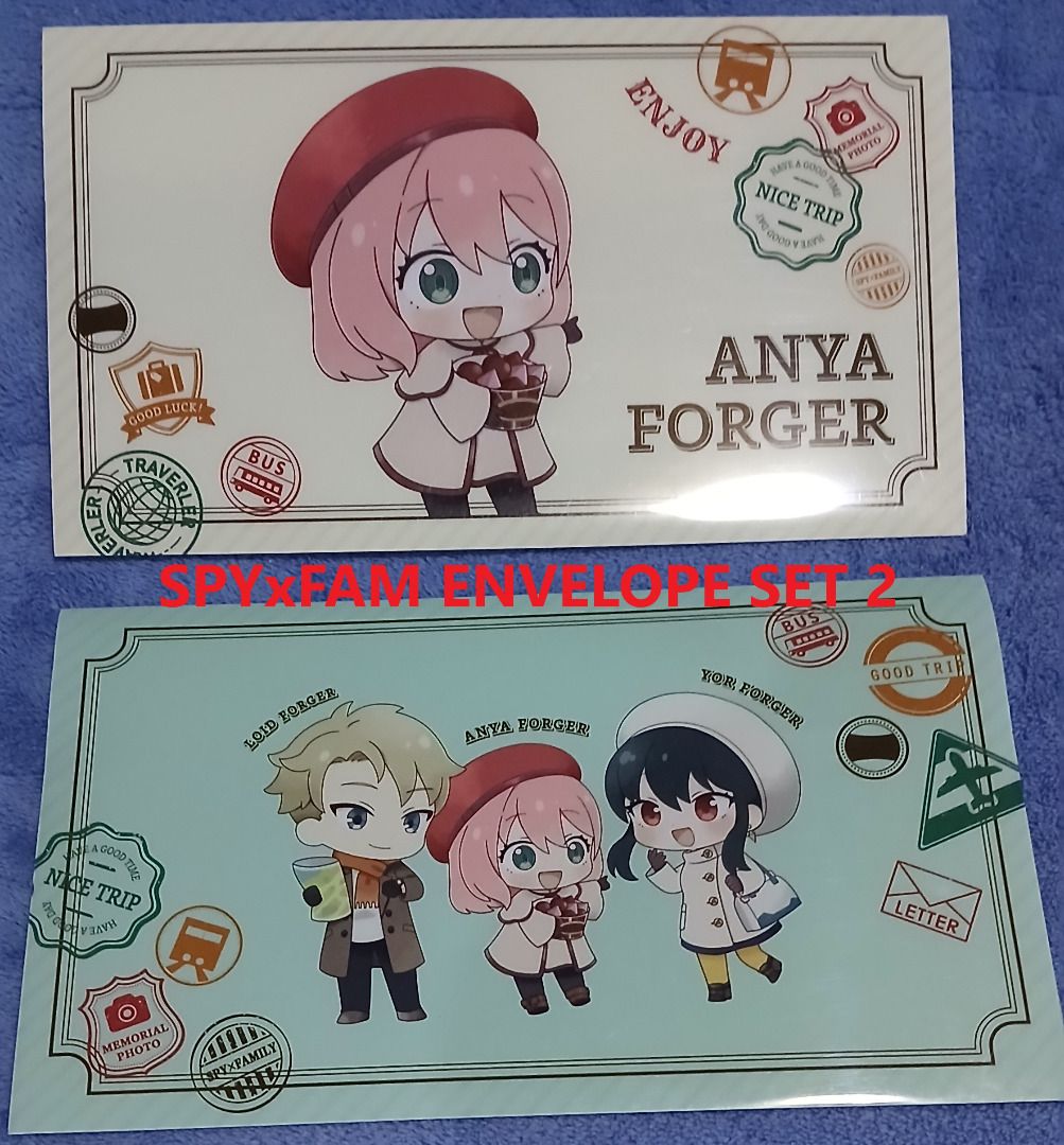 Spy x Family Plastic Envelopes 2-set Chibi Anime Anya, Yor & Loid ...
