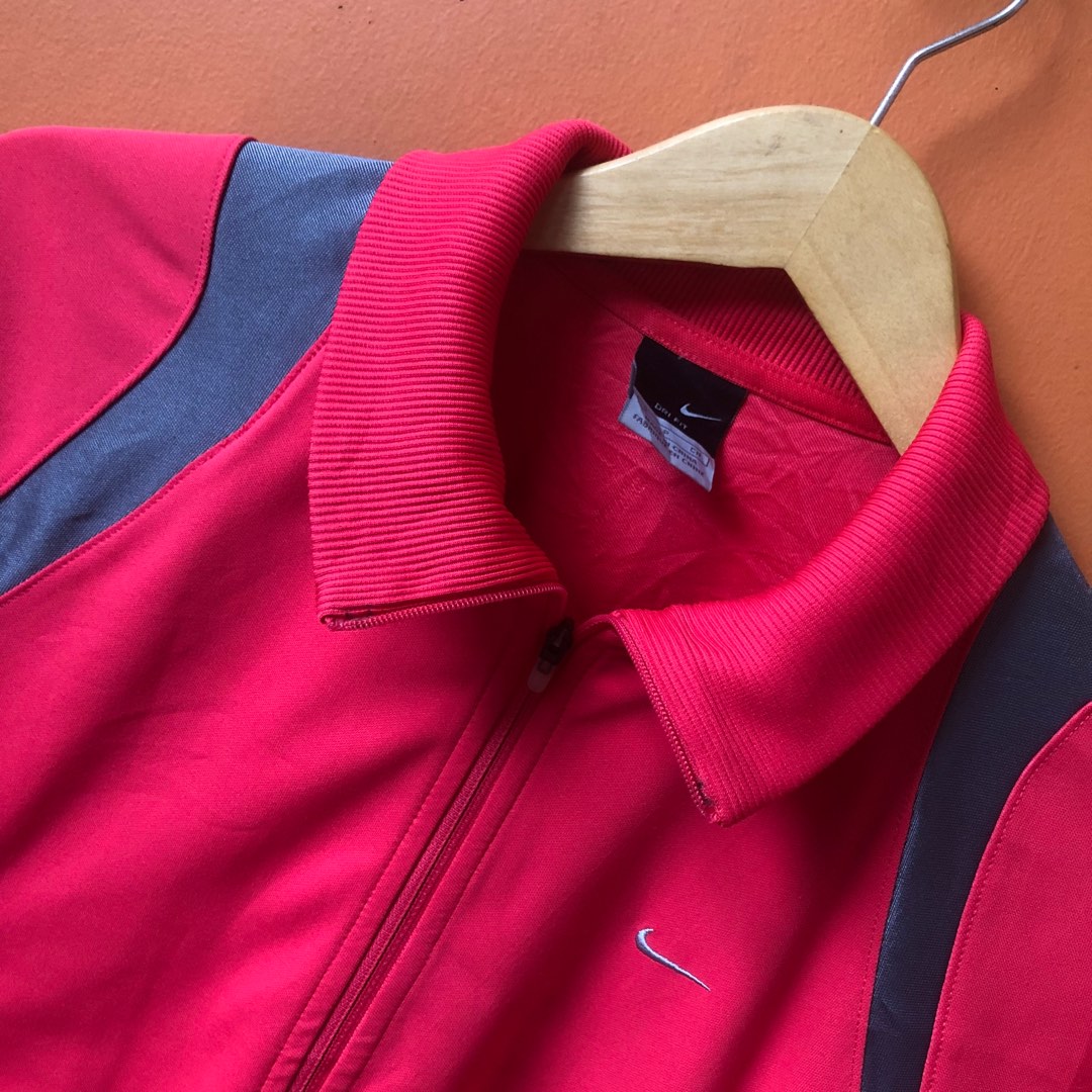 Tracktop Nike Dri Fit Two Colours Small Logo, Fesyen Pria, Pakaian ...