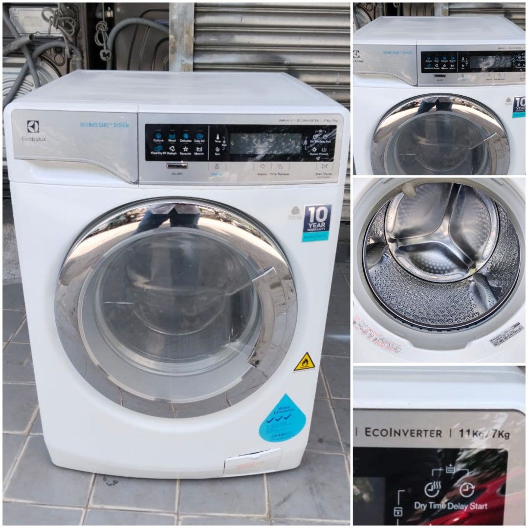 Used Electrolux inverter 2in1 front load combo hot washer with dryer 11 ...